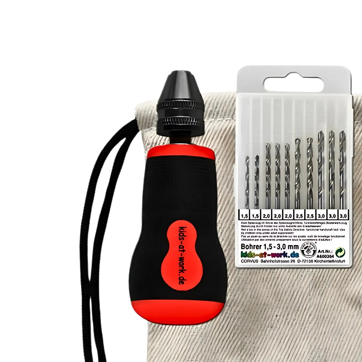 Kids at Work Hand Drill & Bits Set 4mm | Wholesale — Wooden Playroom