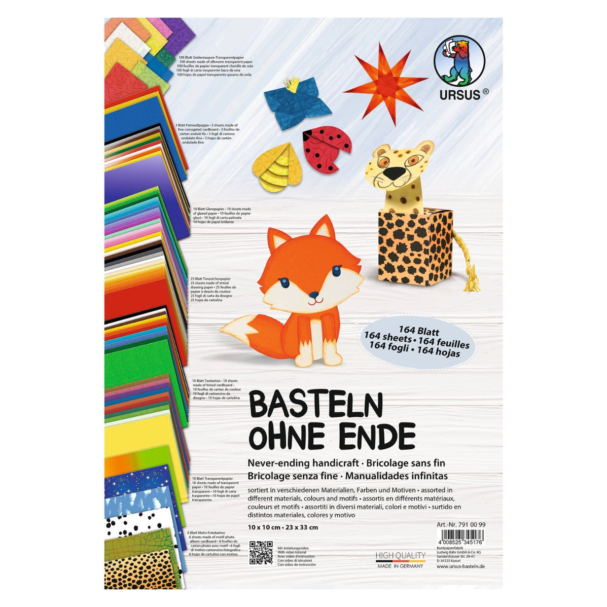 URSUS Assorted Paper Craft Sheets - 164 Sheets — Wooden Playroom