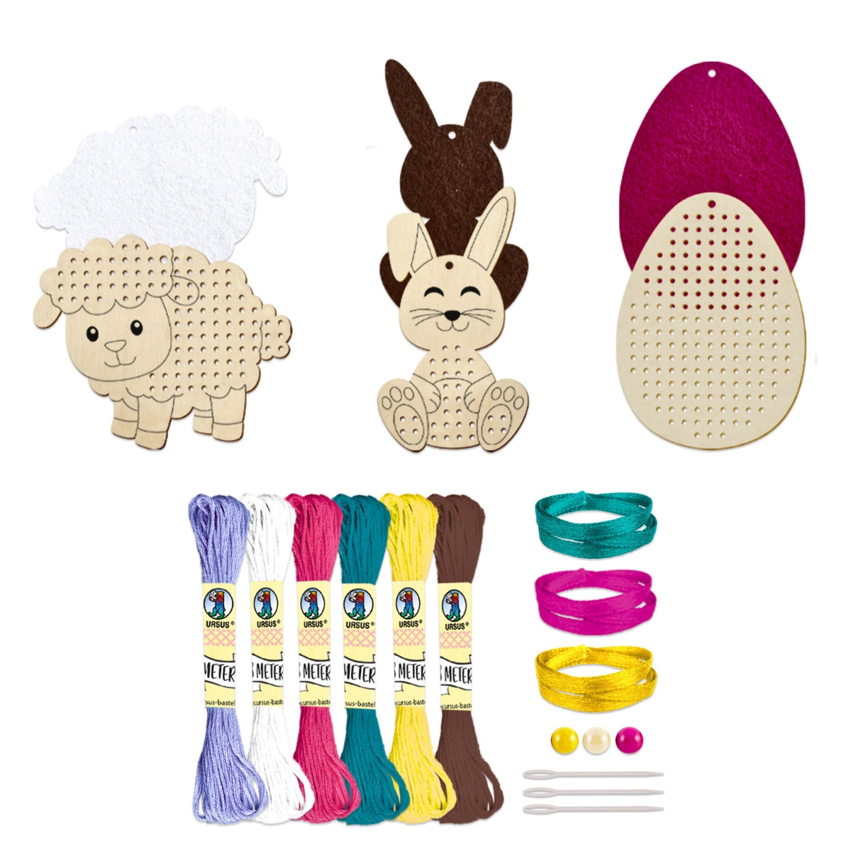 Ursus Diy Cross Stitch Decor Set Of 3 Easter — Wooden Playroom
