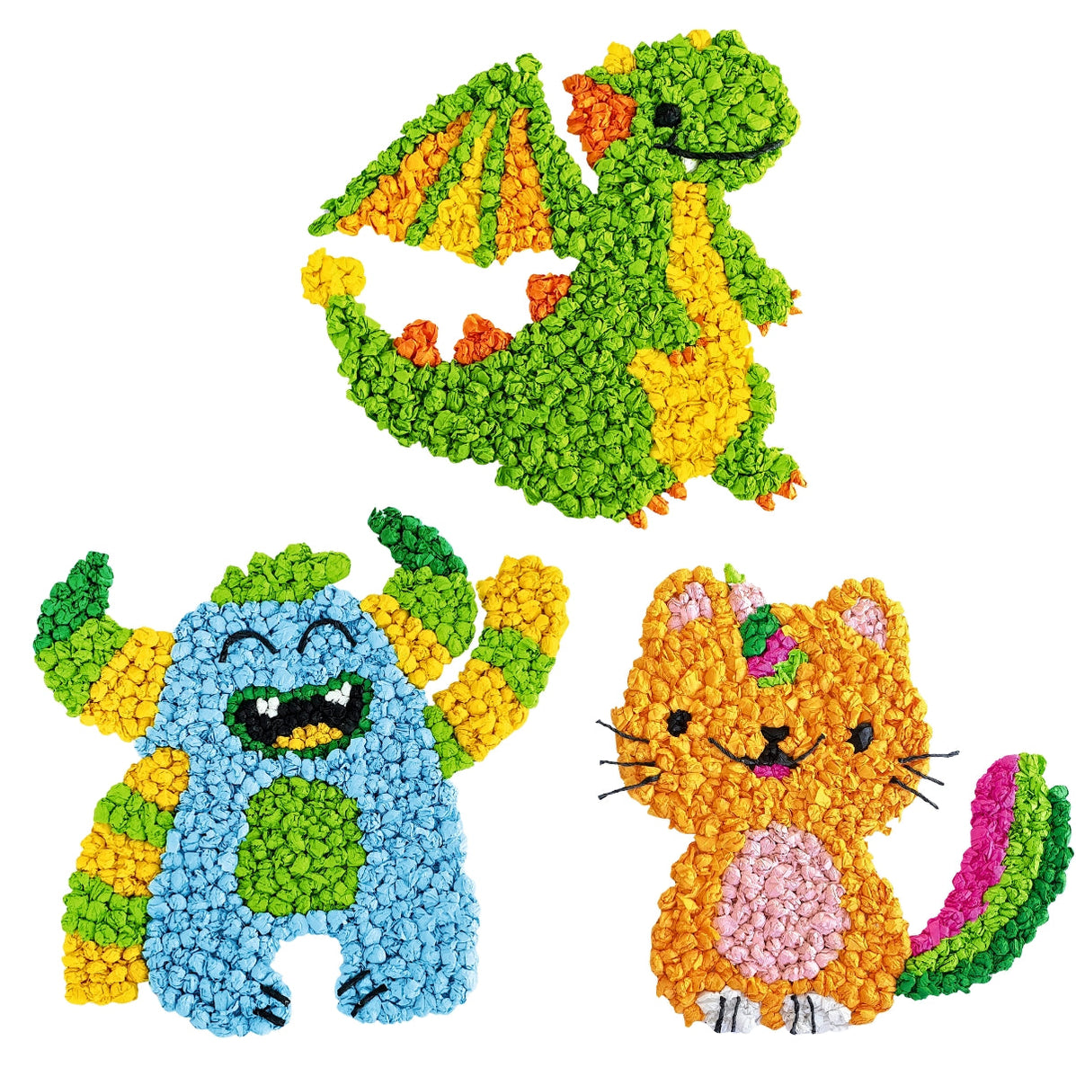 URSUS 6 Scrunched Paper Pictures Enchanted Animals — Wooden Playroom