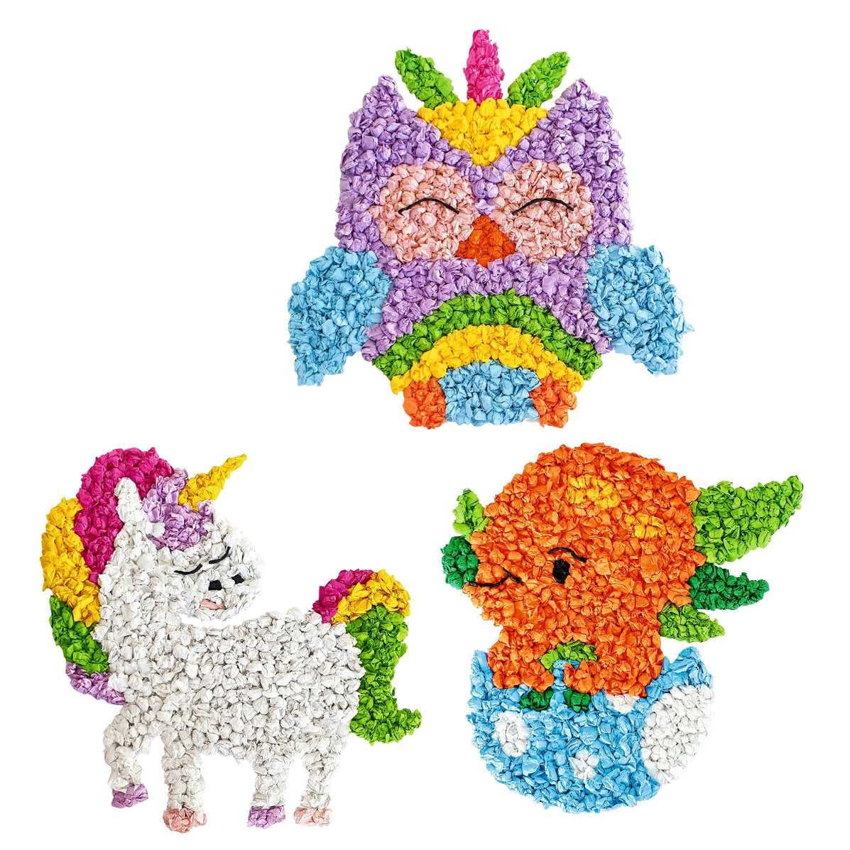 URSUS 6 Scrunched Paper Pictures Enchanted Animals — Wooden Playroom