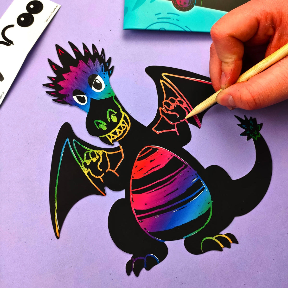 URSUS Scratch Art Cutouts, 6pc Dragons & Vehicles — Wooden Playroom