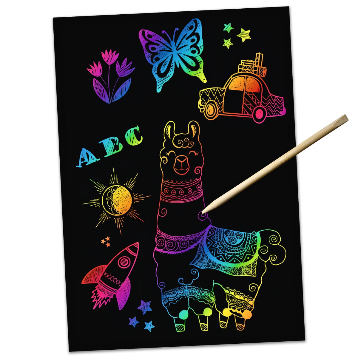 URSUS A4 Rainbow Scratch Art Paper 10pc. Australia — Wooden Playroom